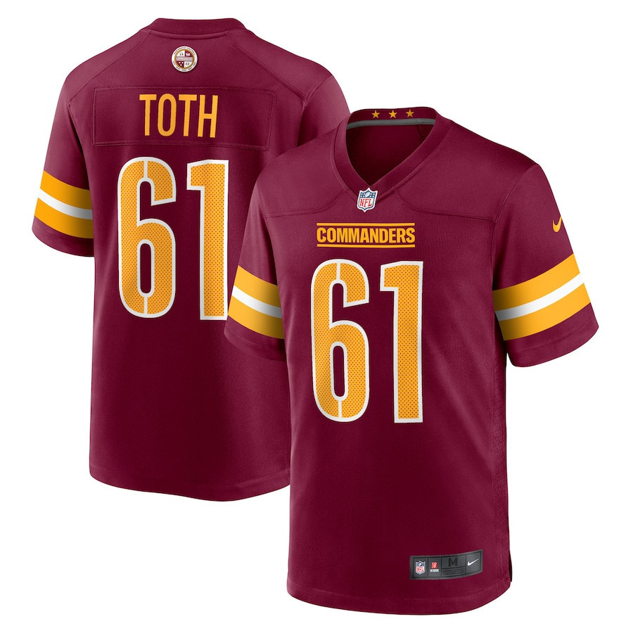 Jon Toth Washington Commanders Game Player Jersey - Burgundy - Bluefink