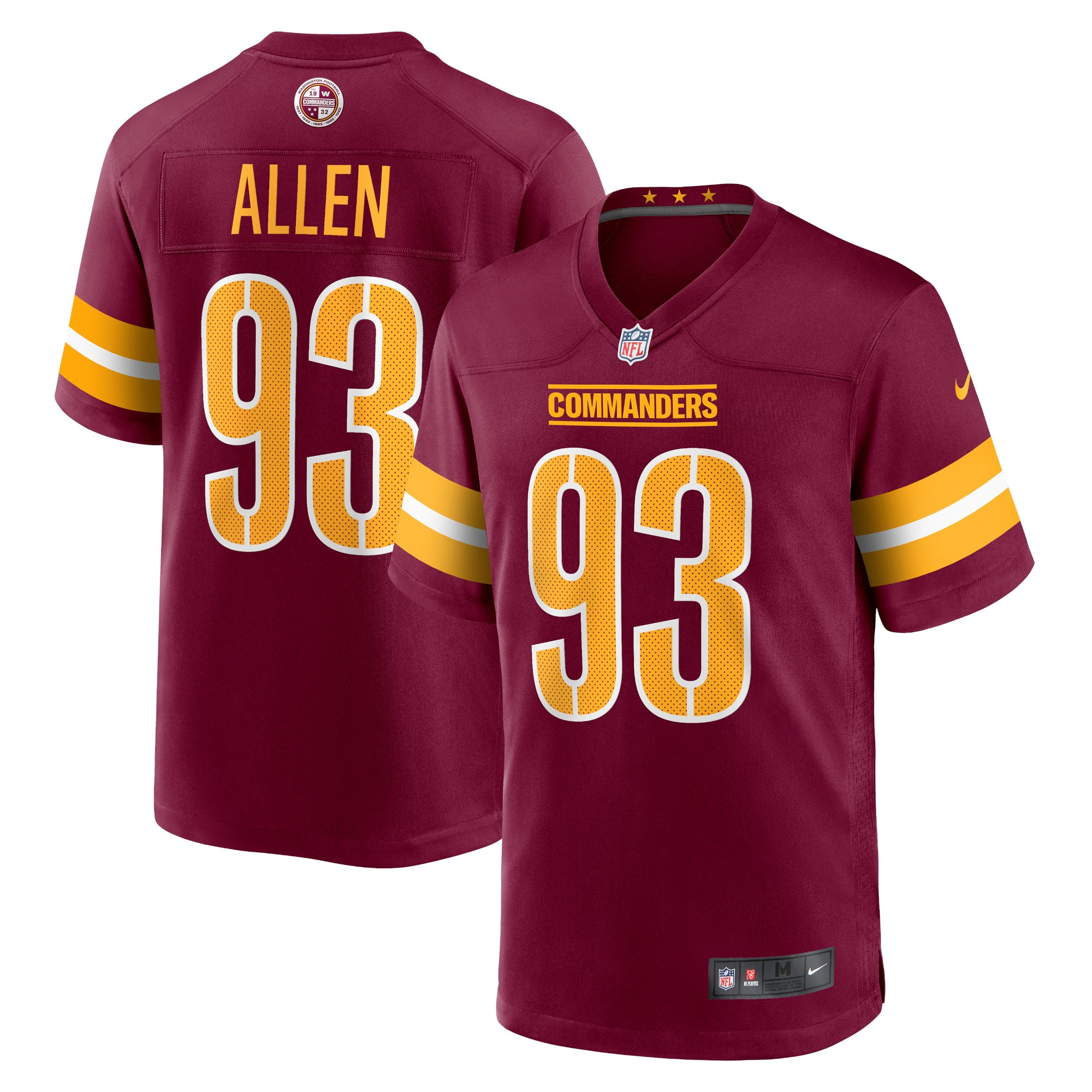 Jonathan Allen Washington Commanders Game Jersey - Burgundy Nfl - Bluefink