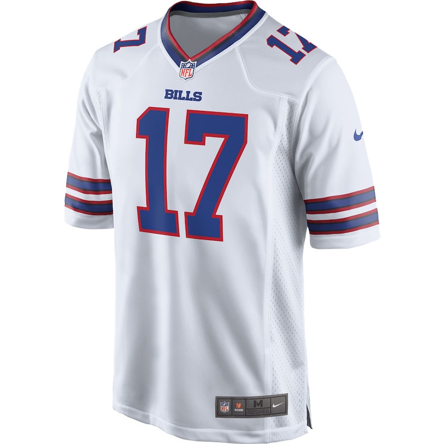 Josh Allen 17 Buffalo Bills Game Player Jersey - White - Bluefink