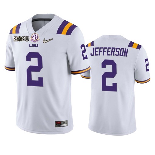Justin Jefferson Lsu Tigers 2020 National Championship White Jersey ...