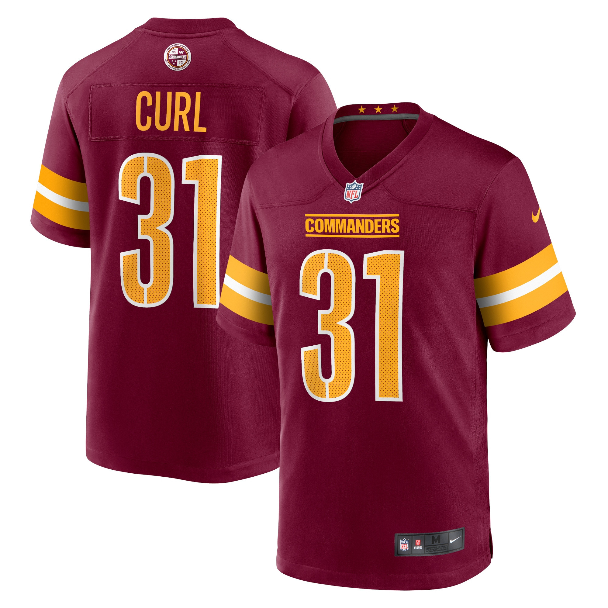 Kamren Curl Washington Commanders Game Jersey Burgundy Nfl - Bluefink