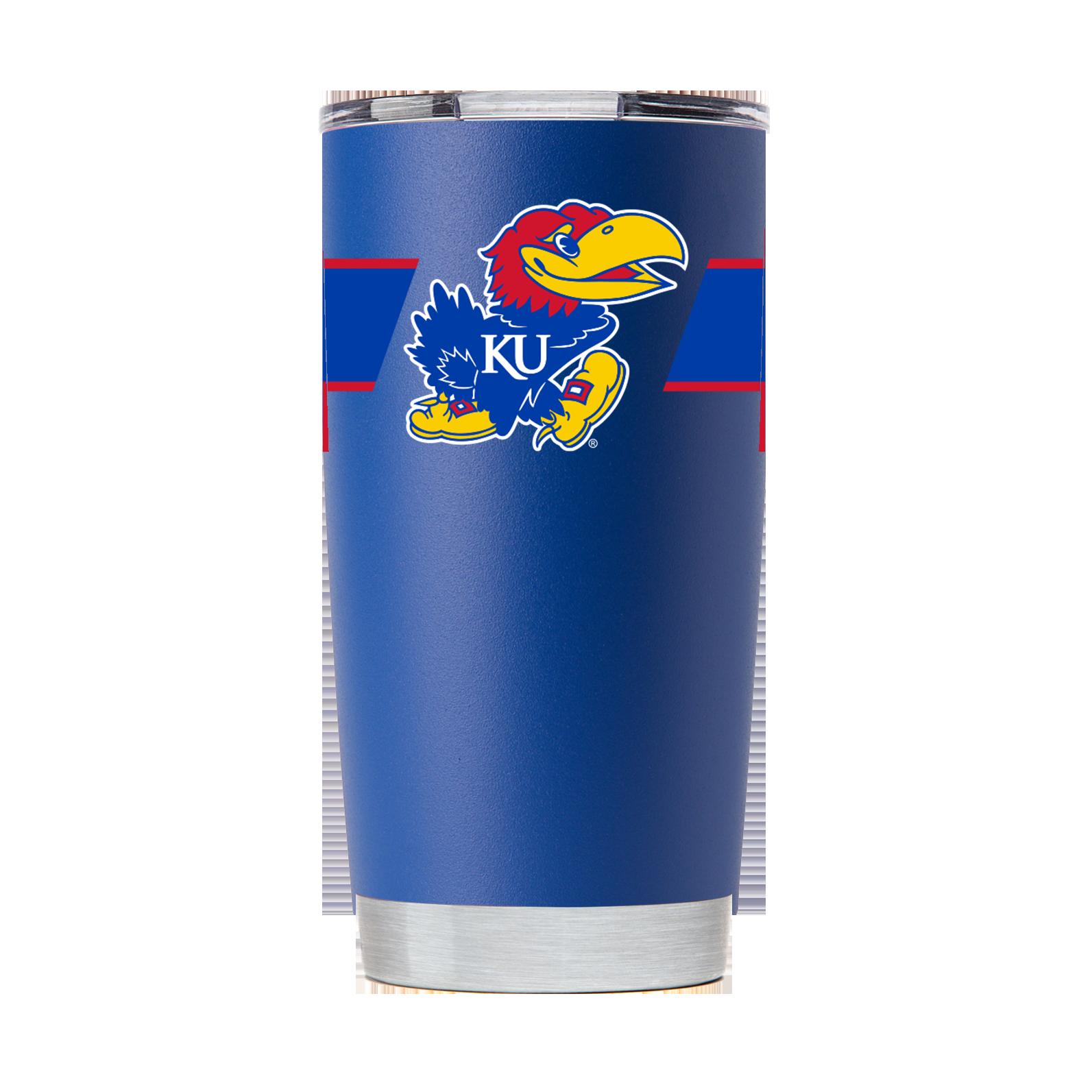 Kansas Blue Tumbler with Stripes - Vibrant Colors, Perfect for On-the ...