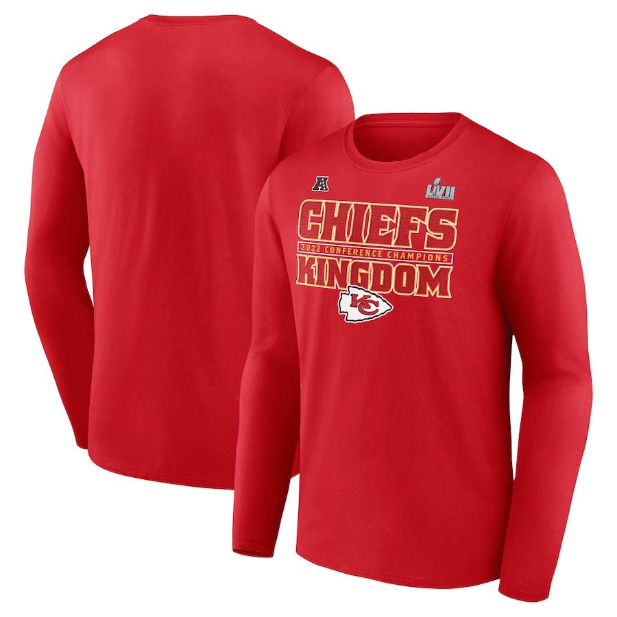 Kansas City Chiefs 2022 AFC Champions Team Slogan Long Sleeve T-Shirt ...