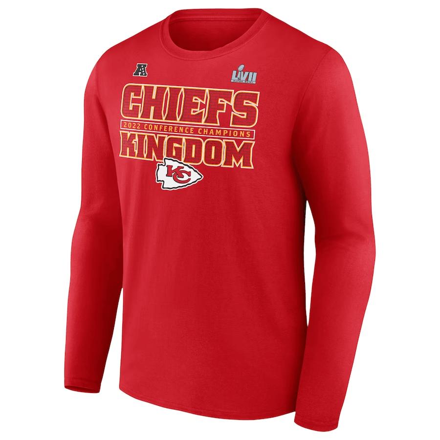 Kansas City Chiefs 2022 AFC Champions Team Slogan Long Sleeve T-Shirt ...
