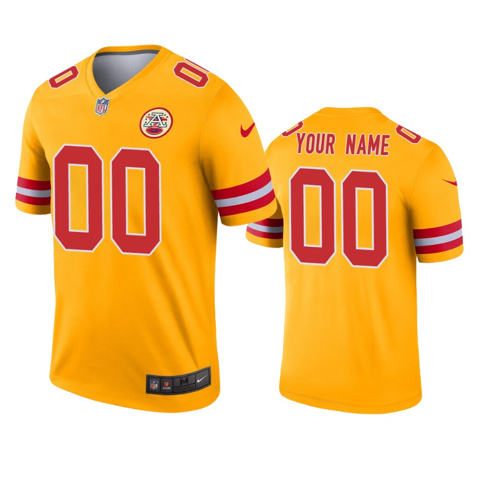 Kansas City Chiefs Custom Gold Inverted Legend Jersey - Bluefink