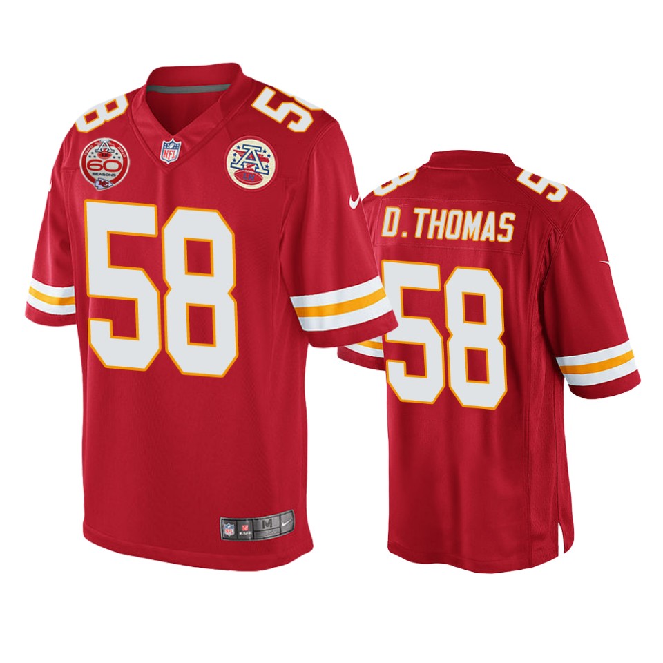 Kansas City Chiefs Derrick Thomas Red 60th Anniversary Game Jersey ...