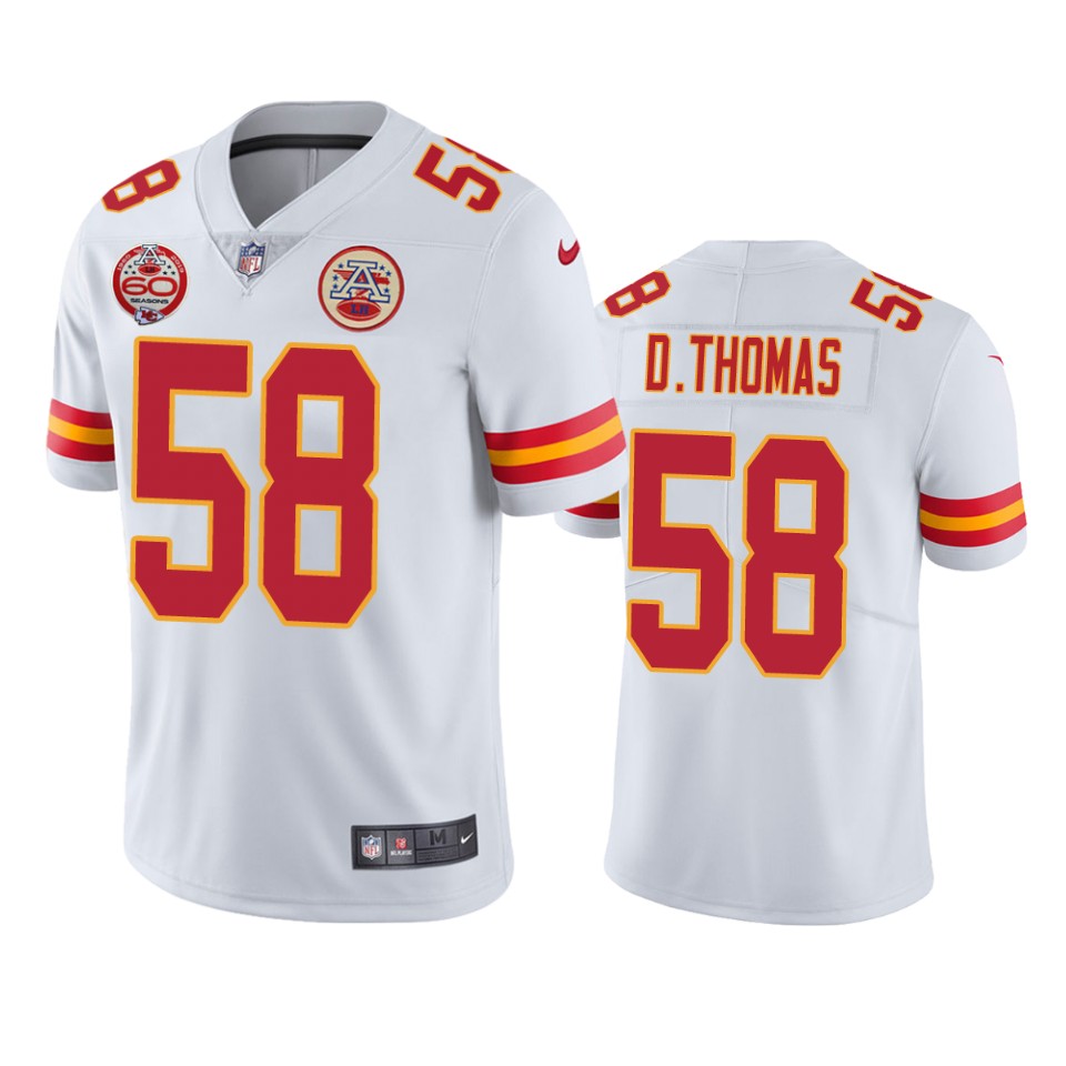 Kansas City Chiefs Derrick Thomas White 60th Anniversary Vapor Limited ...
