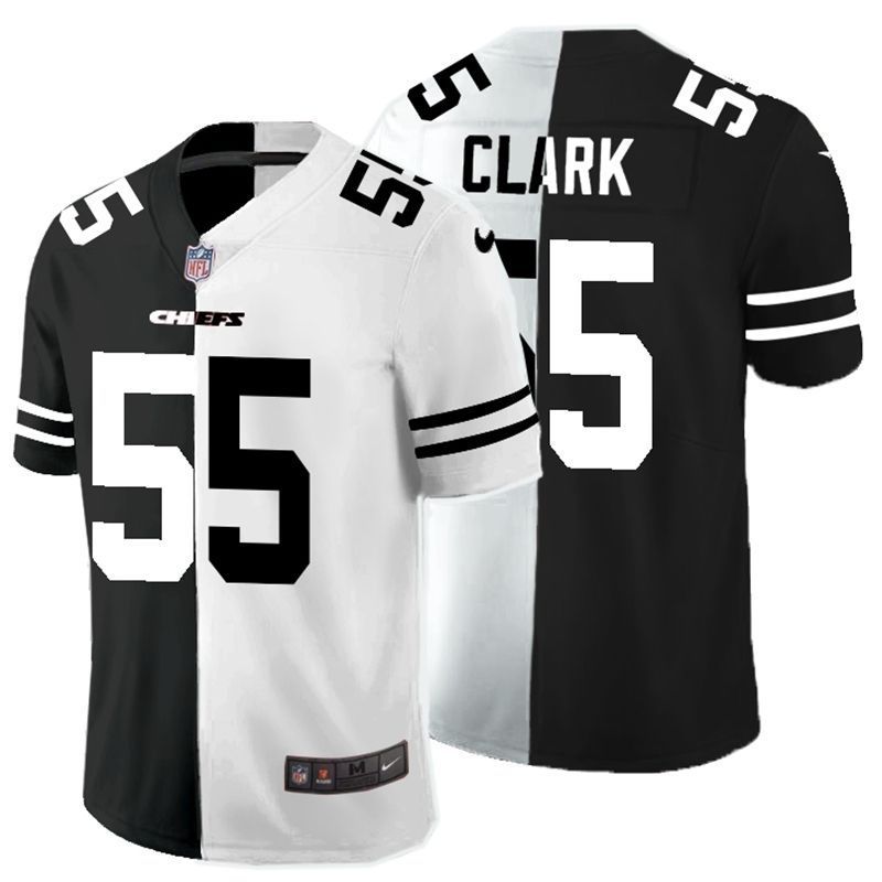 Kansas City Chiefs Frank Clark #55 Nfl 2020 Black And White Jersey ...