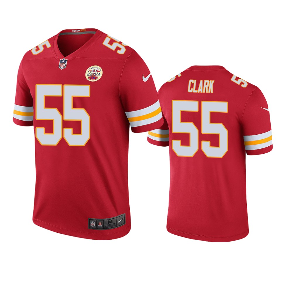 Kansas City Chiefs Frank Clark Red Color Rush Legend Jersey - Bluefink