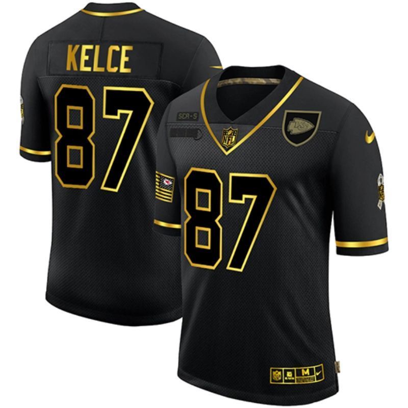 Kansas City Chiefs Travis Kelce #87 Nfl 2020 Black Jersey - Bluefink