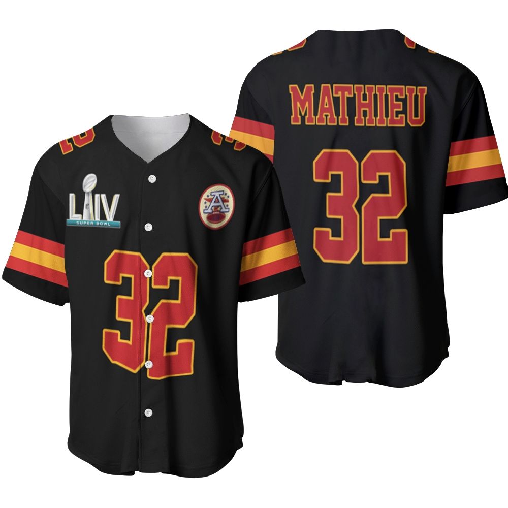 Kansas City Chiefs Tyrann Mathieu 32 Nfl Black Jersey Inspired Baseball ...