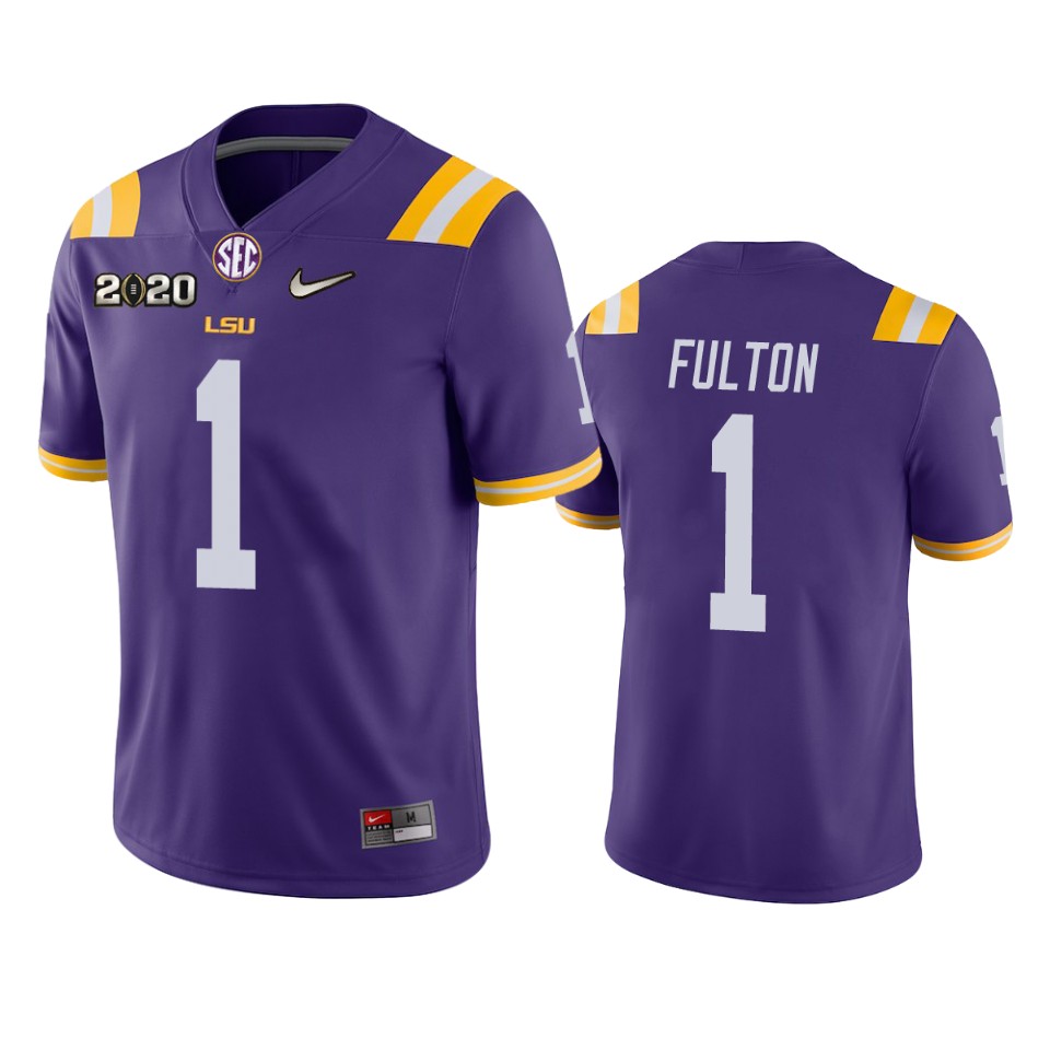 Kristian Fulton Lsu Tigers 2020 National Champions Purple Jersey - Bluefink