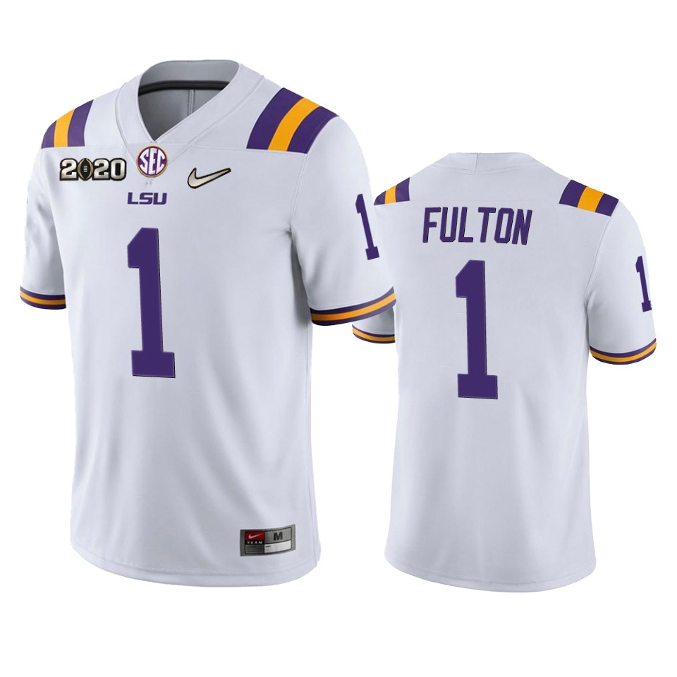 Kristian Fulton Lsu Tigers 2020 National Champions White Jersey - Bluefink