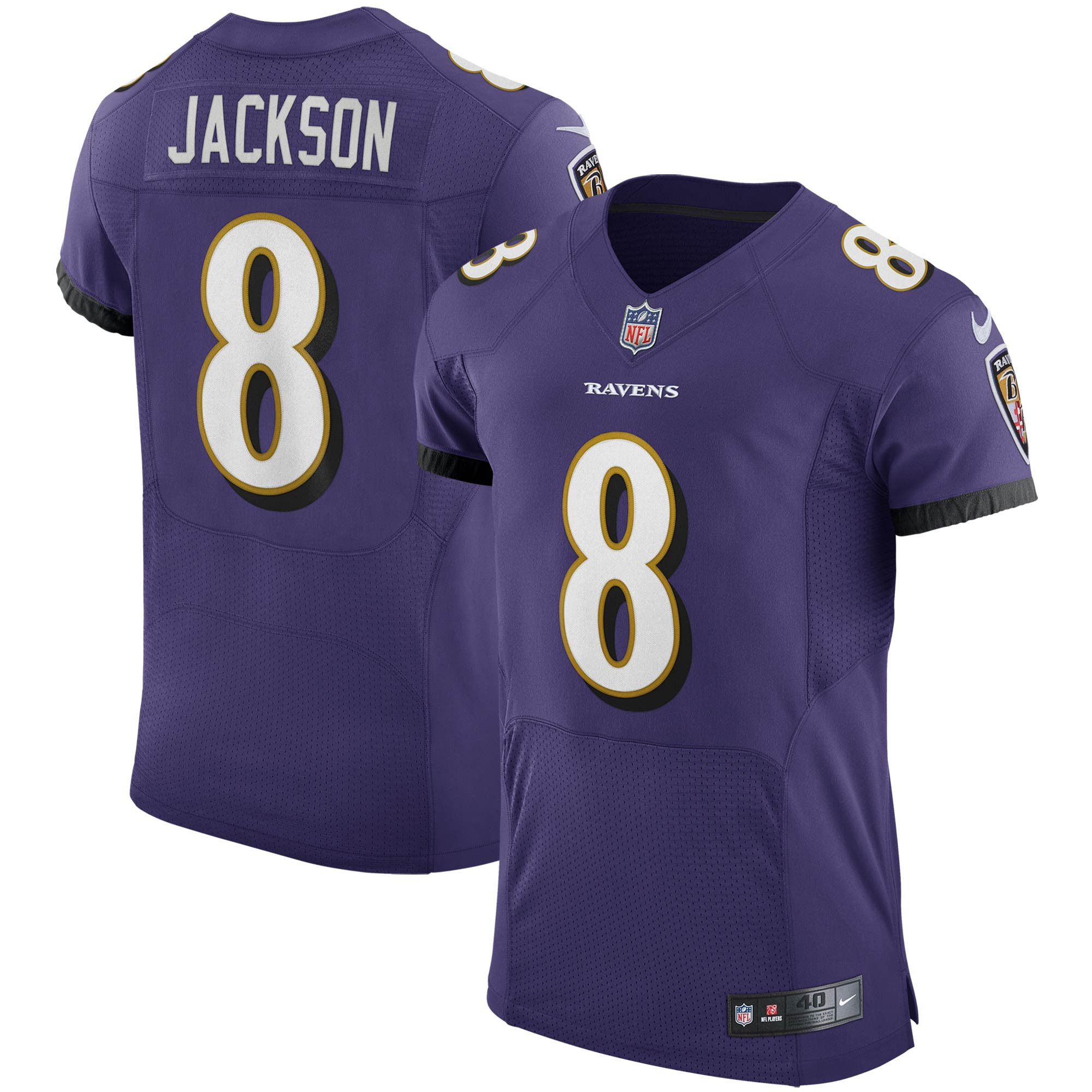 Lamar Jackson Baltimore Ravens Vapor Elite Player Jersey Purple Nfl ...