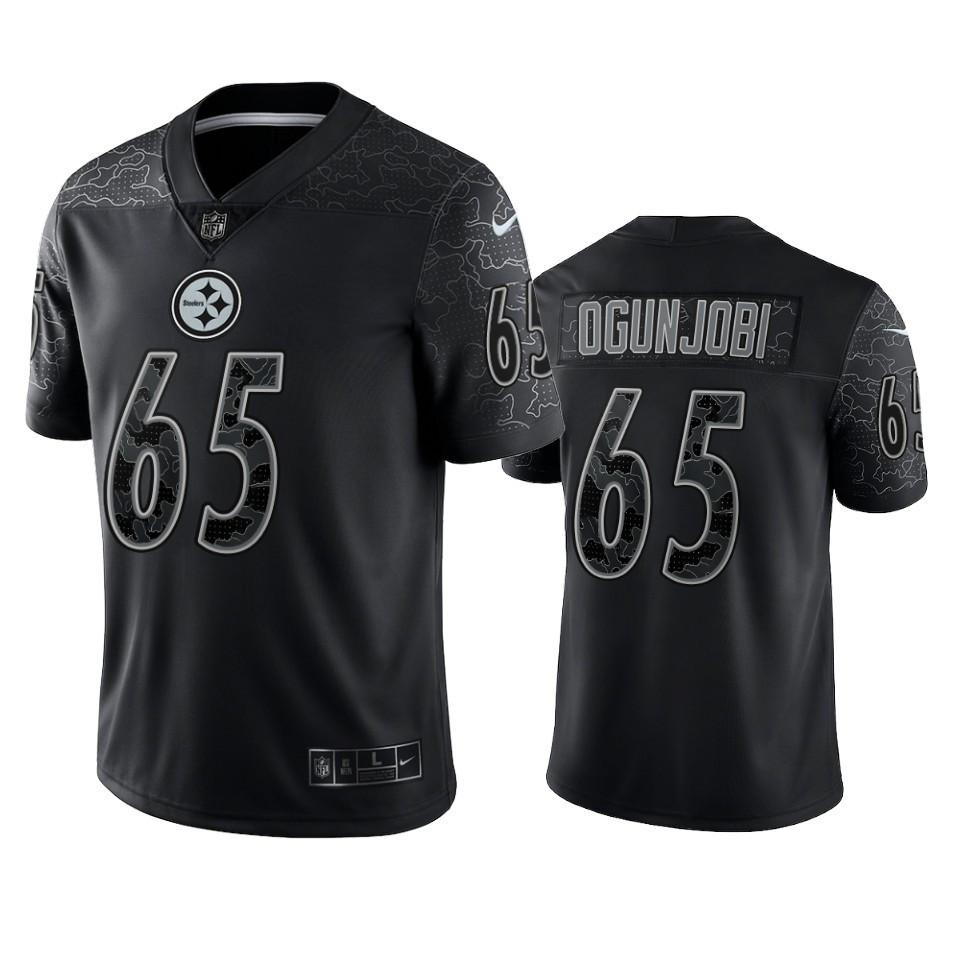 Larry Ogunjobi 65 Pittsburgh Steelers Black Reflective Limited Jersey ...
