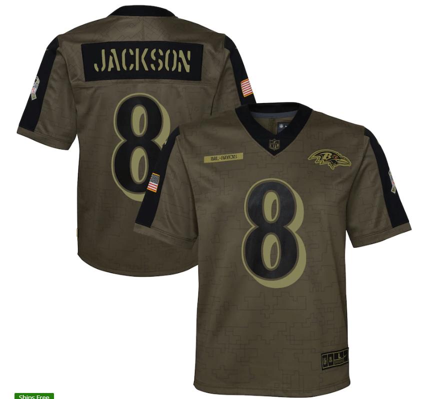 Las Vegas Raiders Bo Jackson 34 Nfl Olive 2021 Salute To Service Game ...