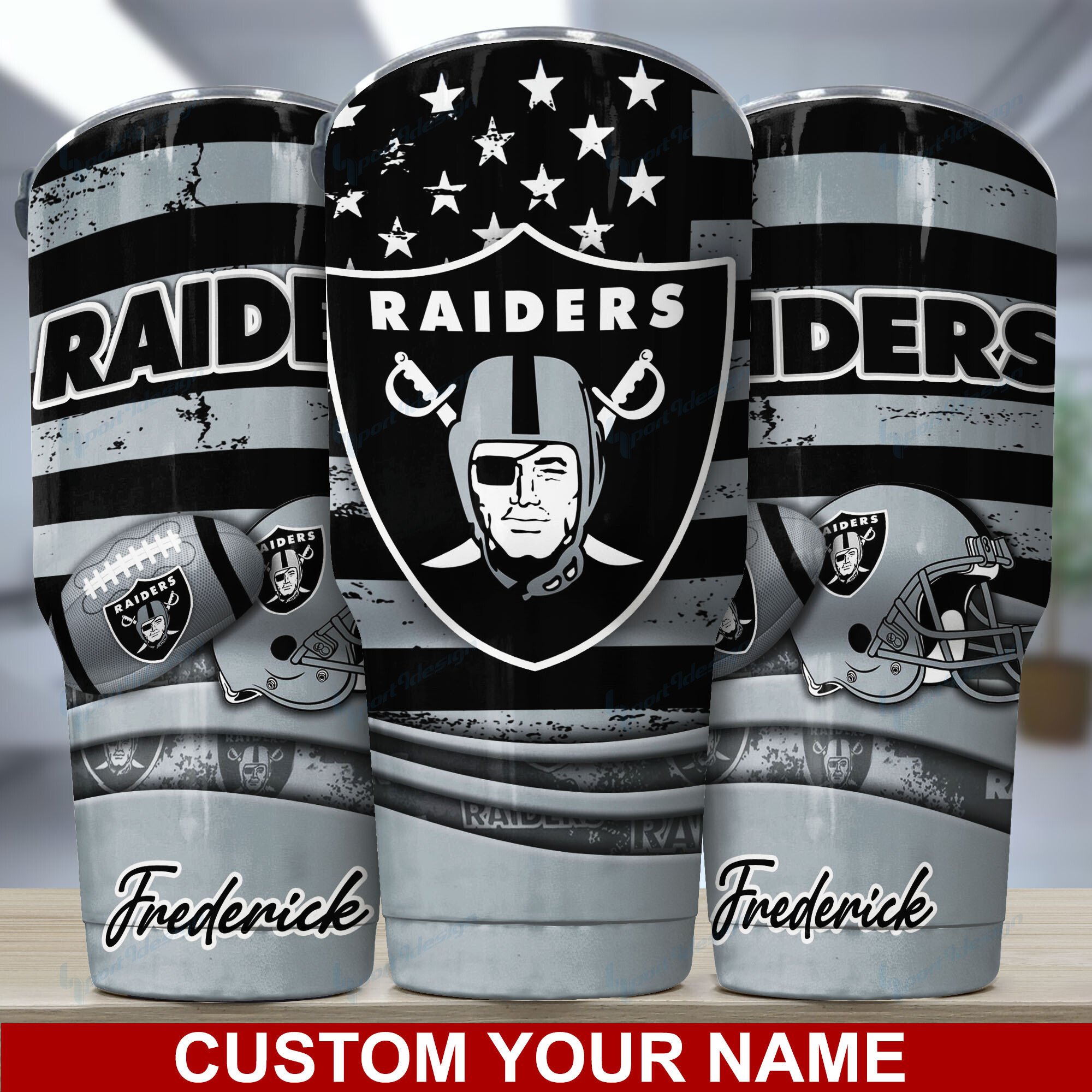 Las Vegas Raiders Custom Name Tumbler - Personalized Gift for Fans ...
