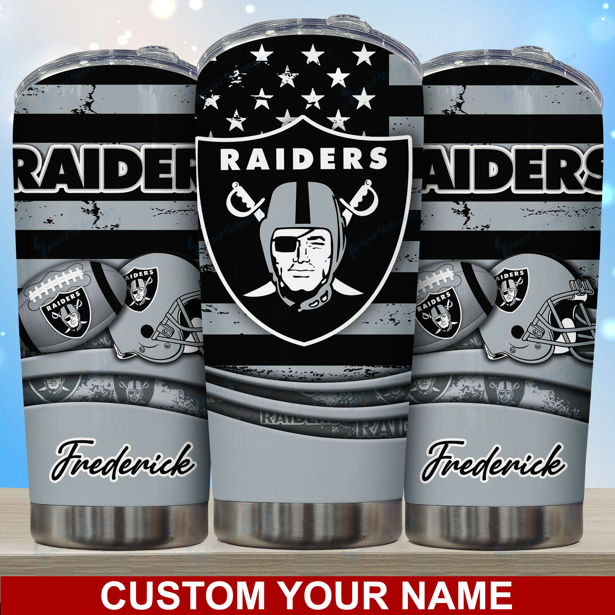Las Vegas Raiders Custom Name Tumbler - Personalized Gift for Fans ...