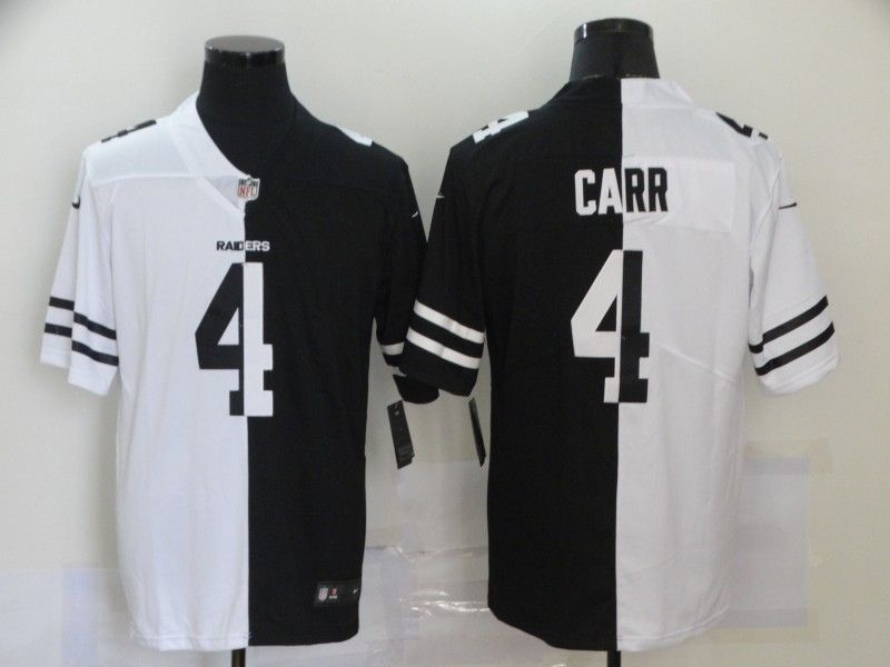 Las Vegas Raiders Derek Carr #4 Nfl 2020 Black And White Jersey - Bluefink
