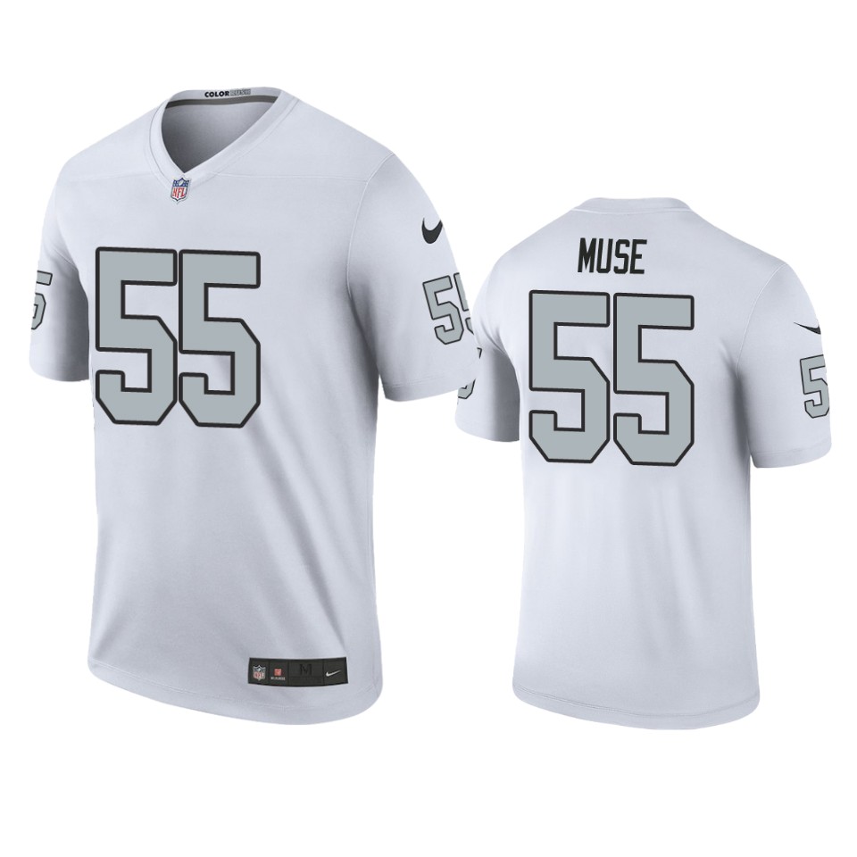 Las Vegas Raiders Tanner Muse White Color Rush Legend Jersey - Bluefink