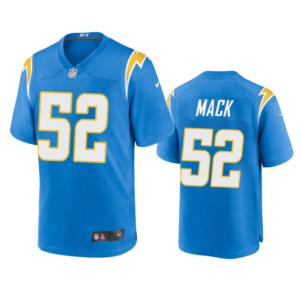 Los Angeles Chargers Khalil Mack 52 Powder Blue Game Jersey - Bluefink