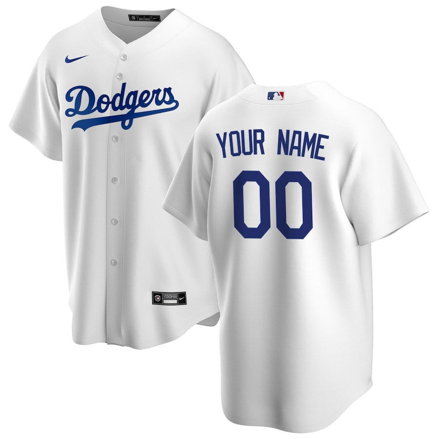 Los Angeles Dodgers Home Custom Men Jersey - White - Bluefink