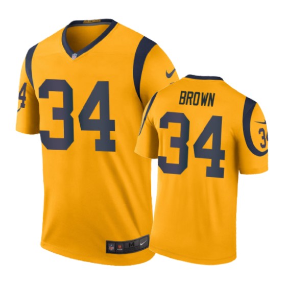 Los Angeles Rams #34 Malcolm Brown Nike Color Rush Gold Jersey - Bluefink