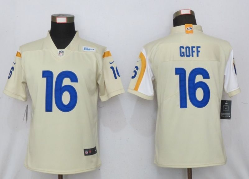 Los Angeles Rams Jared Goff #16 Nfl 2020 Gold Jersey - Bluefink