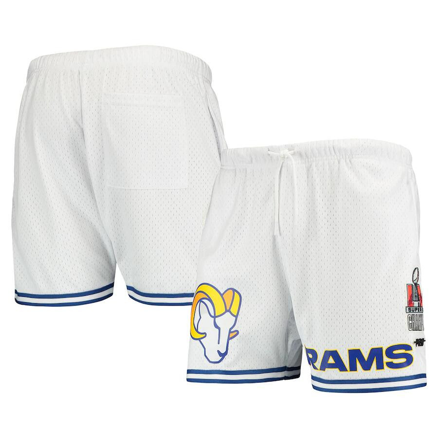 Los Angeles Rams Team Standard Mesh Shorts - White/Royal - Bluefink