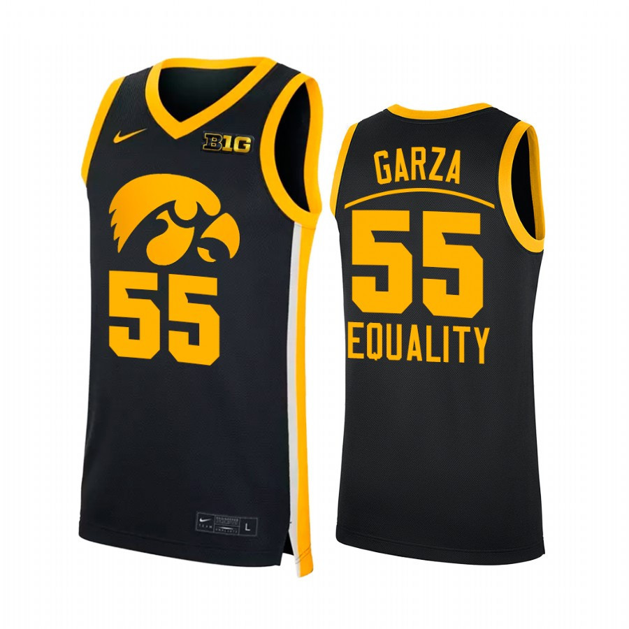 Luka Garza 55 Iowa Hawkeyes Big Ten Uniform Jersey Equality Black ...