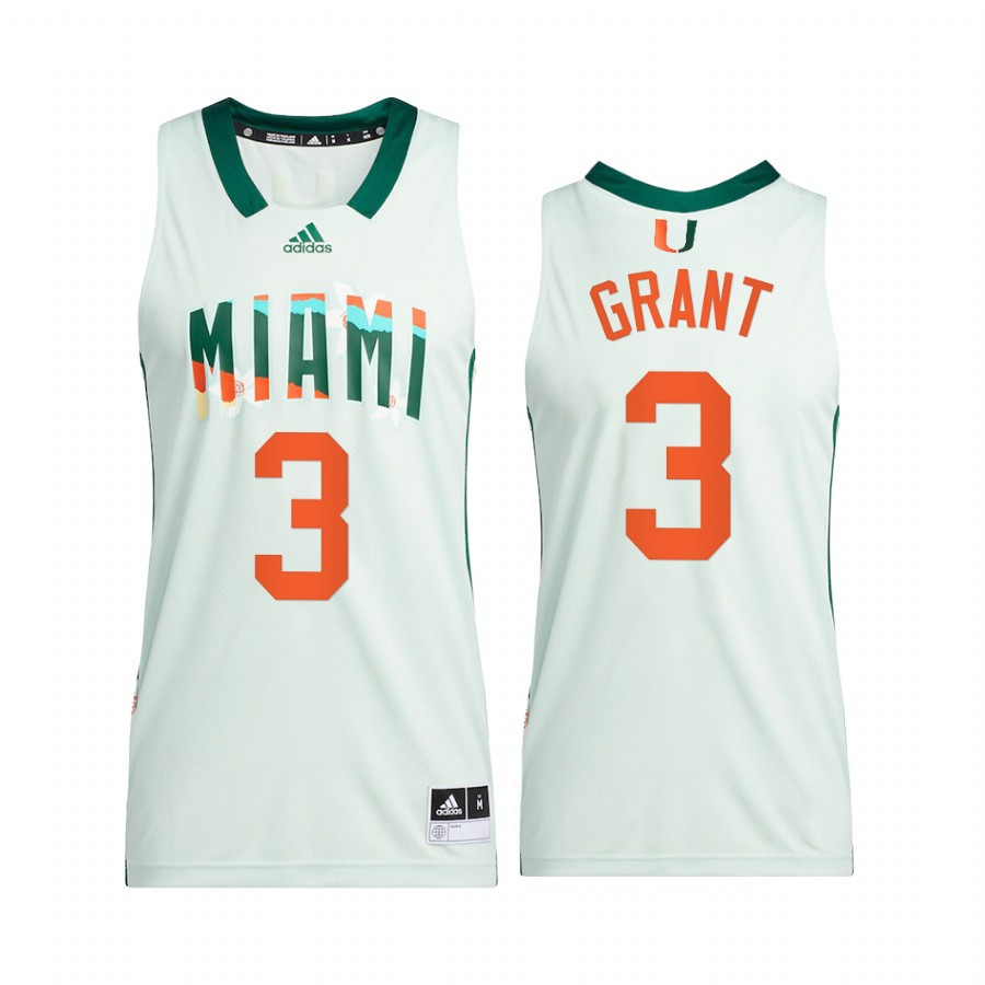Malcolm Grant 3 Miami Hurricanes White Jersey Honoring Black Excellence ...