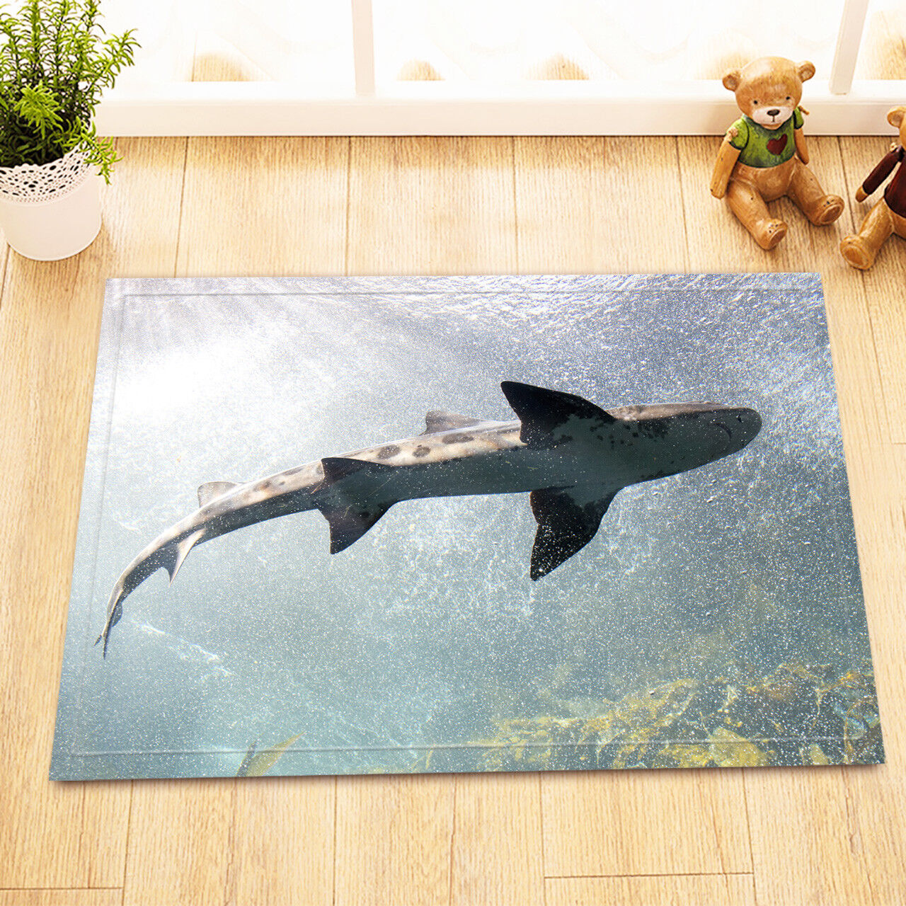 Marine Threshing Shark Waterproof Shower Curtain Mat for Bathroom Decor ...