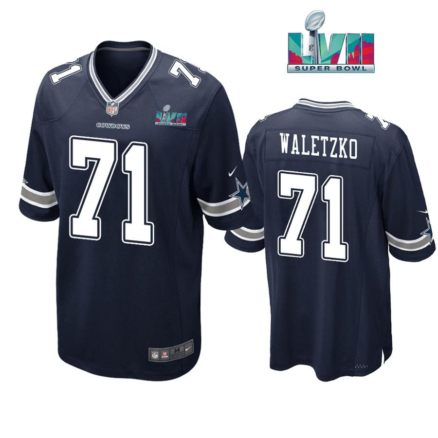 Matt Waletzko 71 Dallas Cowboys Super Bowl LVII Super Bowl LVII Navy ...