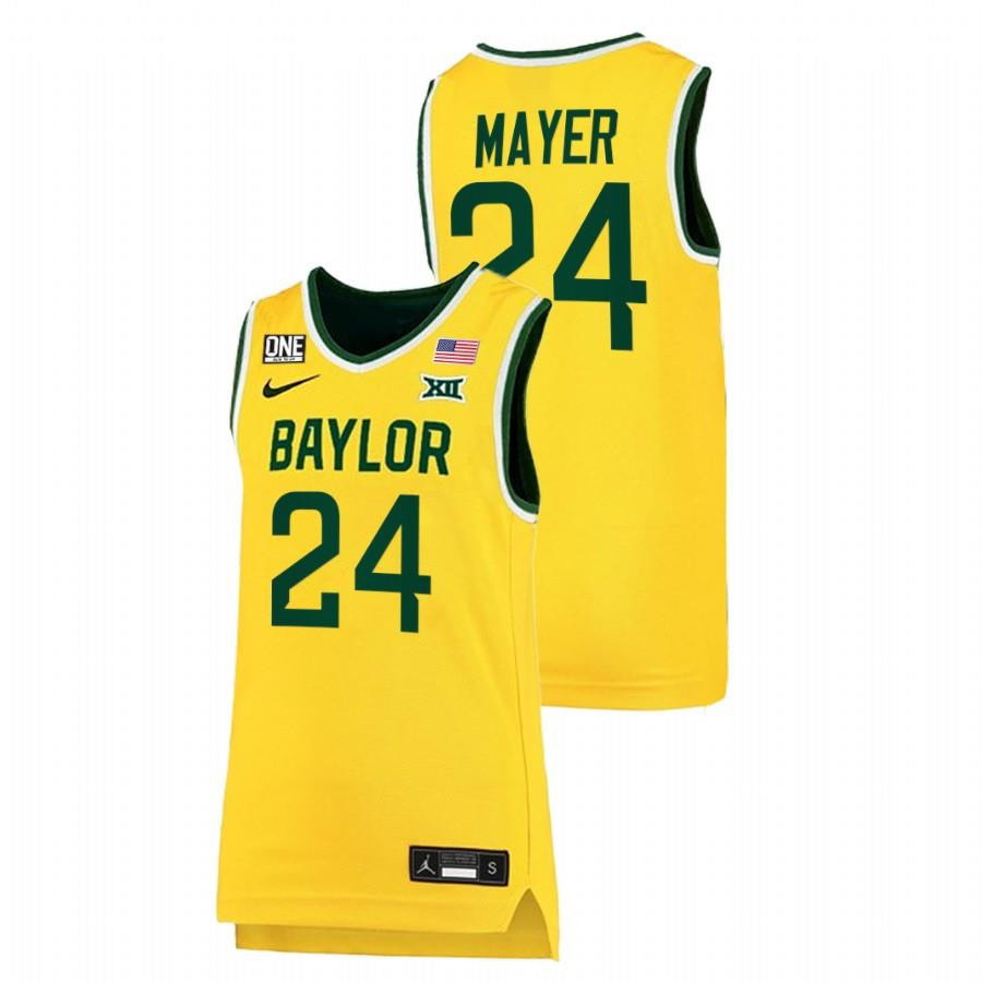 Matthew Mayer 24 Gold Baylor Bears 2022 Big 12 College Basketball ...