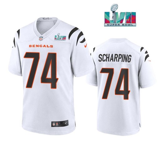 Max Scharping 74 Cincinnati Bengals Super Bowl LVII Game White Jersey ...