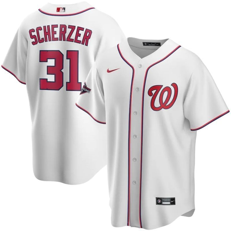 Max Scherzer #31 Washington Nationals 2020 Mlb White Jersey - Bluefink