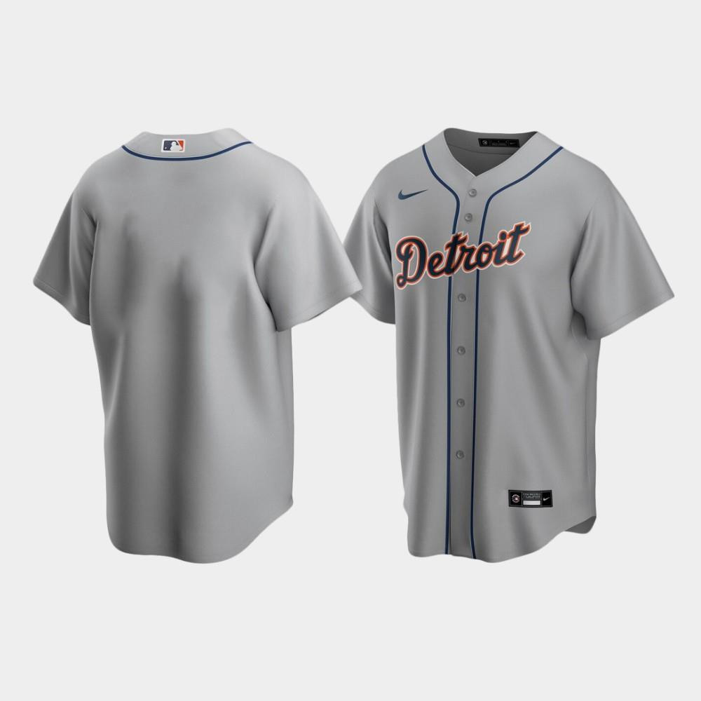 Men's Detroit Tigers Gray Road Jersey - Bluefink