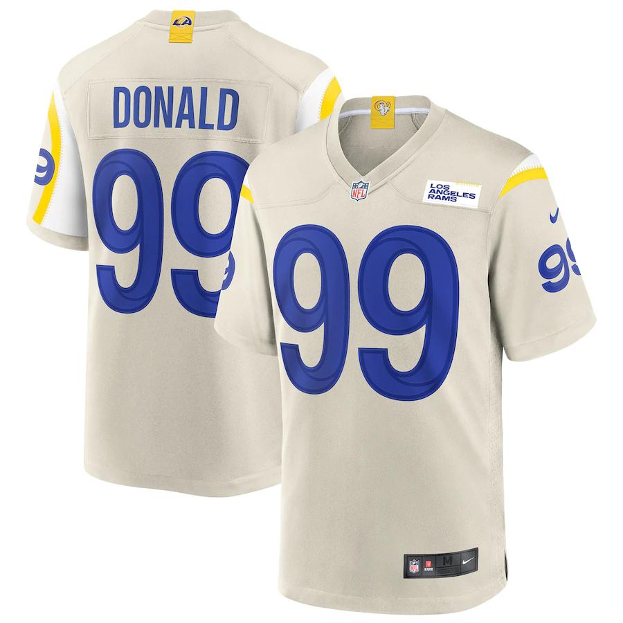 Mens Los Angeles Rams Aaron Donald Nike Bone Game Jersey - Bluefink