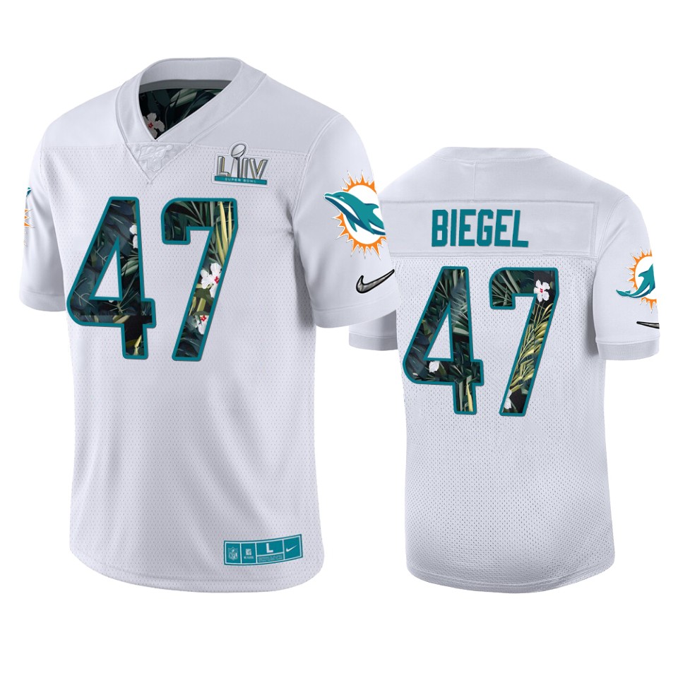 Mens Miami Dolphins Vince Biegel Nike White Super Bowl Liv Jersey ...