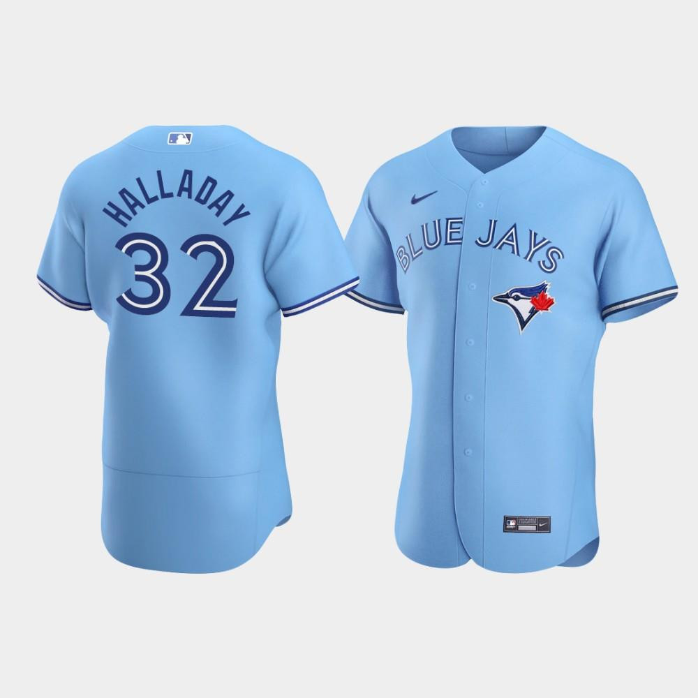 Men's Toronto Blue Jays 32 Roy Halladay Powder Blue Alternate Jersey ...