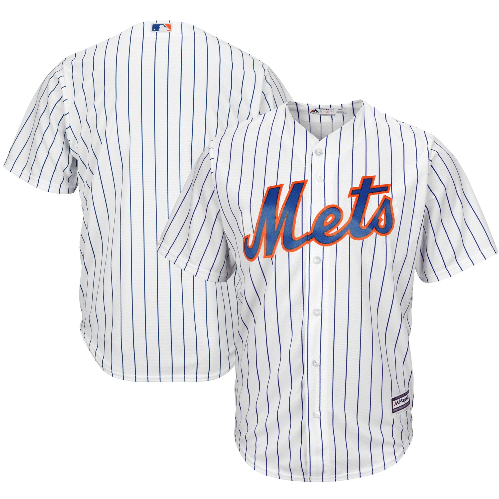 Men's White New York Mets Official Cool Base Jersey - Bluefink