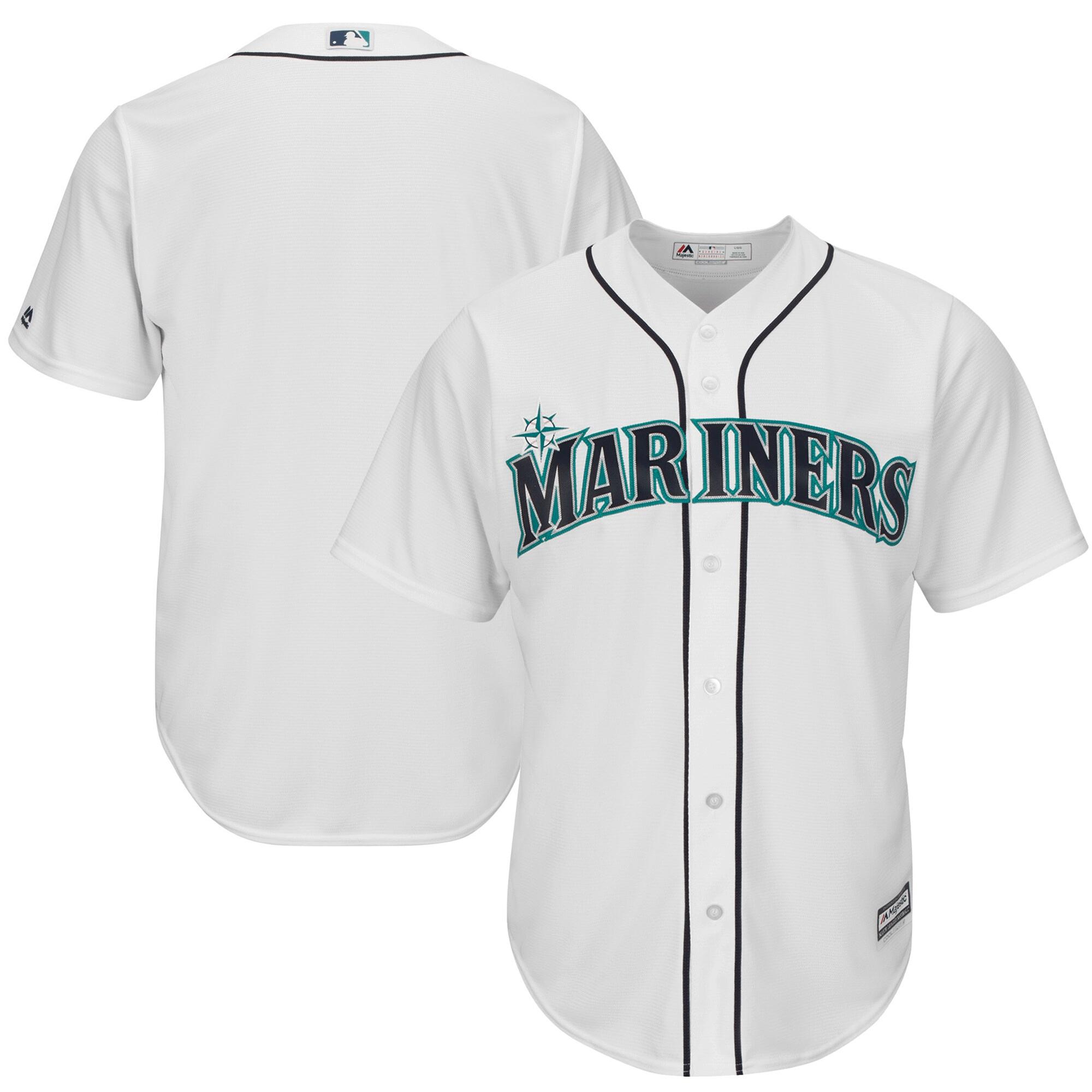 Men's White Seattle Mariners Official Cool Base Jersey - Bluefink