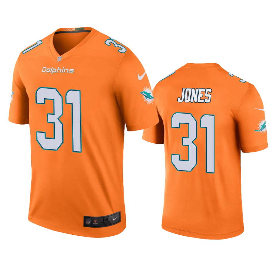 Miami Dolphins Byron Jones Orange Color Rush Legend Jersey - Bluefink