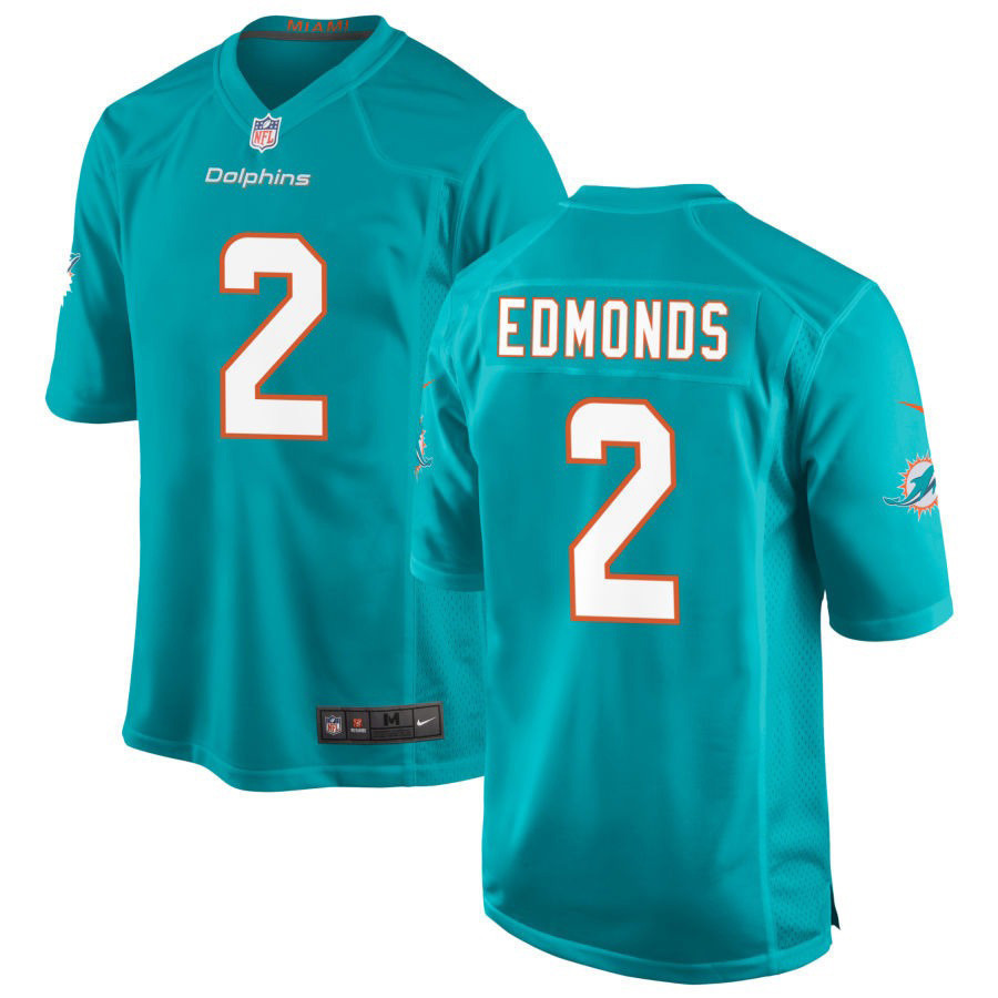 Miami Dolphins Chase Edmonds 2 Game Jersey - Aqua Jersey - Bluefink