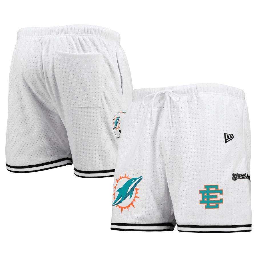 Miami Dolphins Logo Team White Mesh Shorts - Men - Bluefink