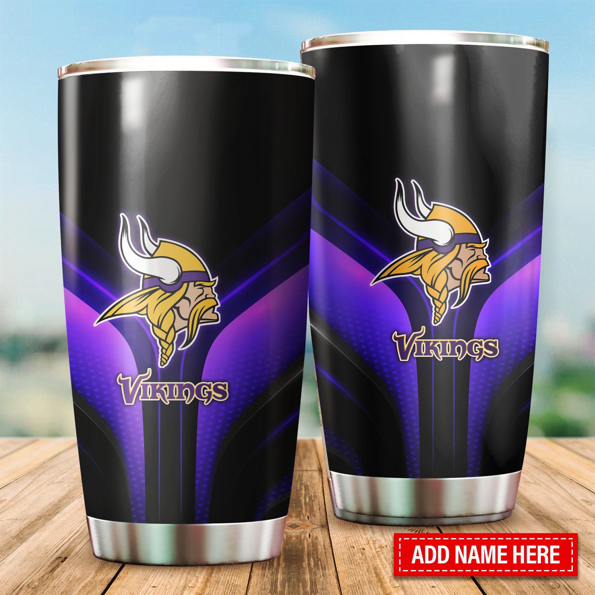 Minnesota Vikings Custom Name Tumbler Gift for Fan - Bluefink