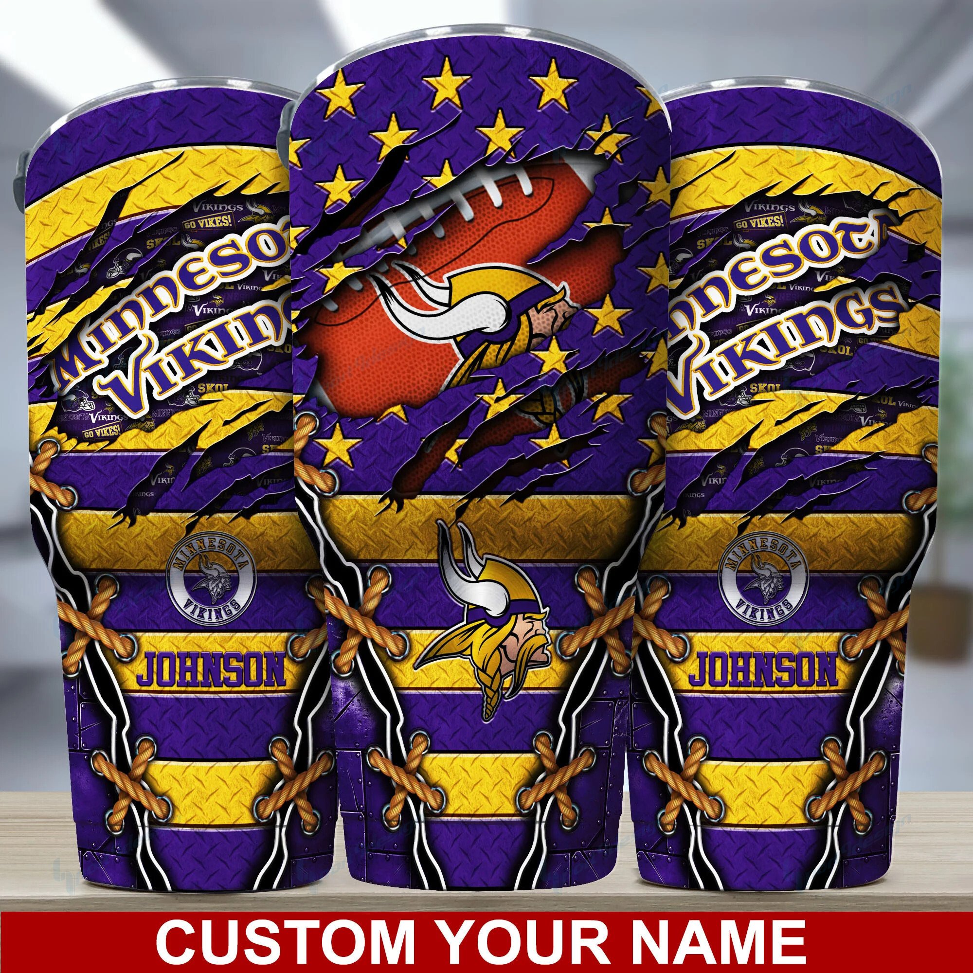 Minnesota Vikings Custom Name Tumbler Limited Edition Gift for Fan ...