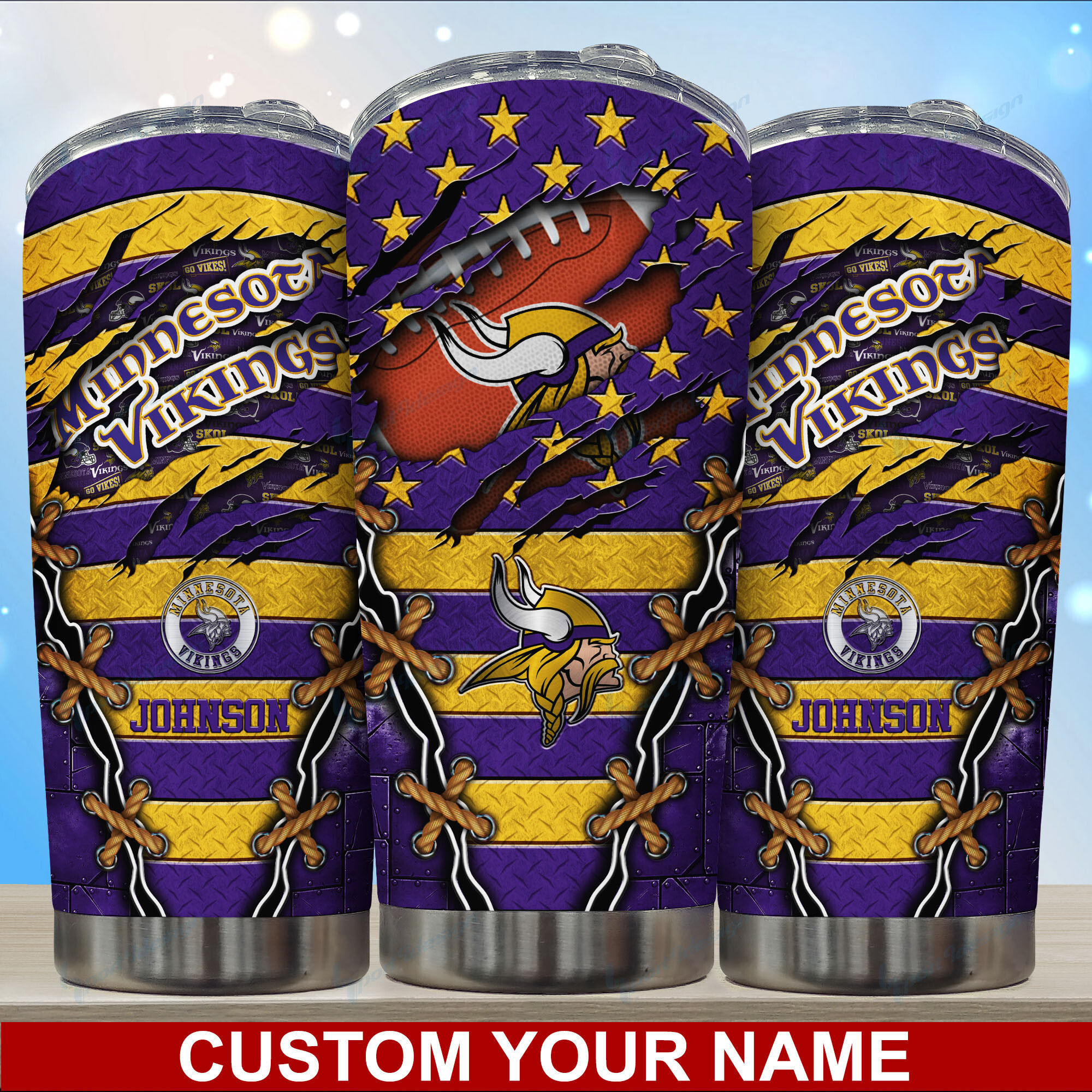 Minnesota Vikings Custom Name Tumbler Limited Edition Gift for Fan ...