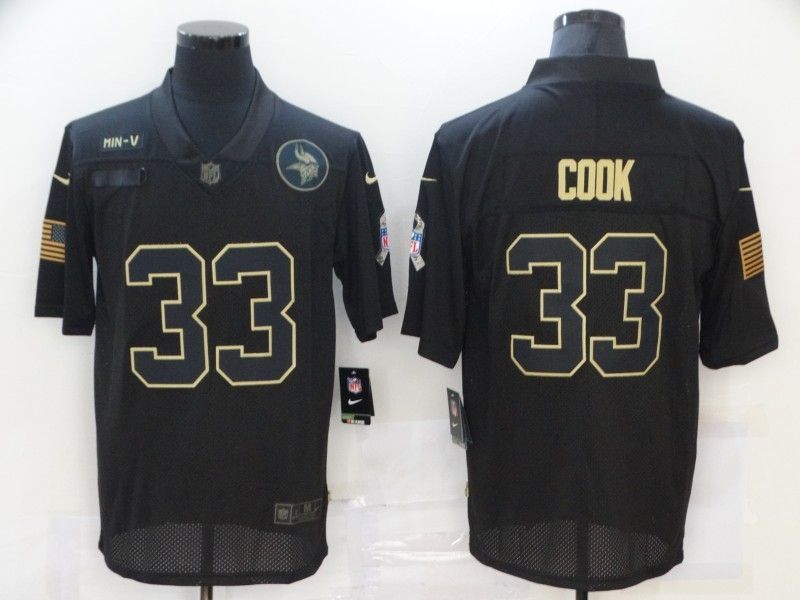 Minnesota Vikings Dalvin Cook #33 Nfl 2020 Black Jersey - Bluefink