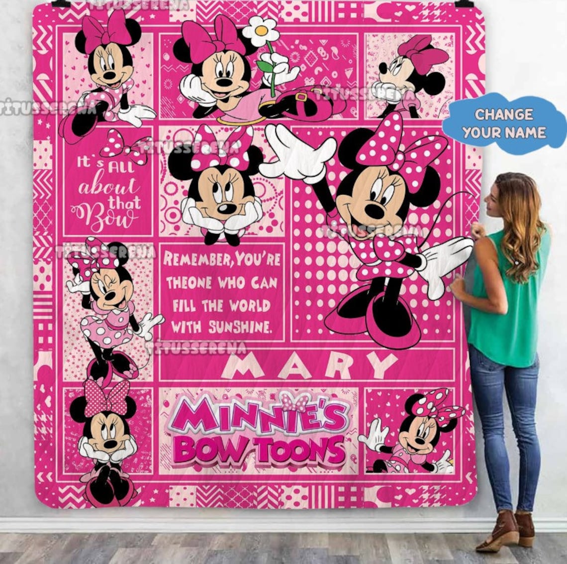 Minnie Mouse Quilt | Minnie Mouse Fleece Blanket | Mickey Mouse ...